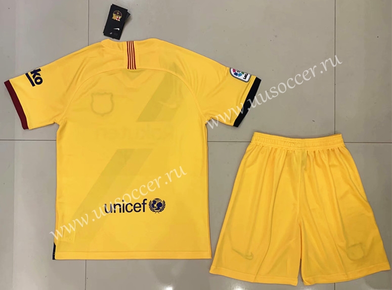 2019-2020 Barcelona Away Yellow Soccer Uniform-Barcelona| topjersey