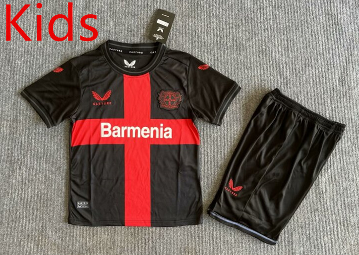 2024-2025 Bayer 04 Leverkusen Home Black Kid/Youth Soccer Uniform-6748 ...