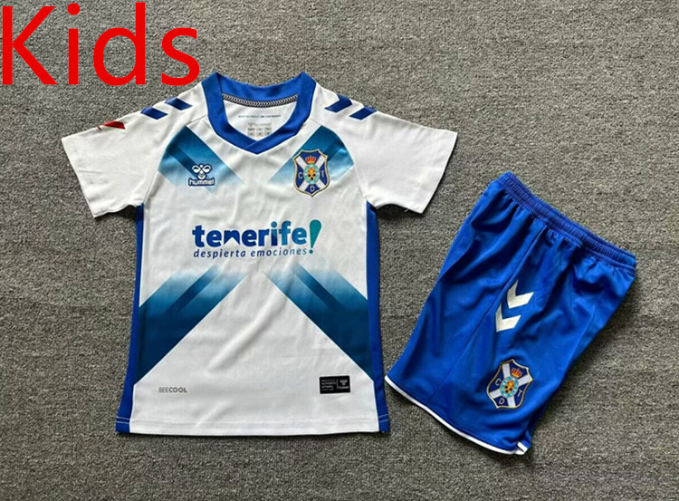 2024 2025 Cd Tenerife Home White Kids Youth Soccer Uniform 7809 Cd