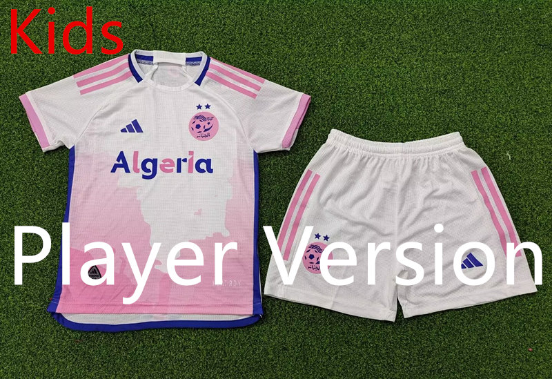 Player Version 2024-2025 Algeria Pink Kid/Youth Soccer Uniform-9926 ...
