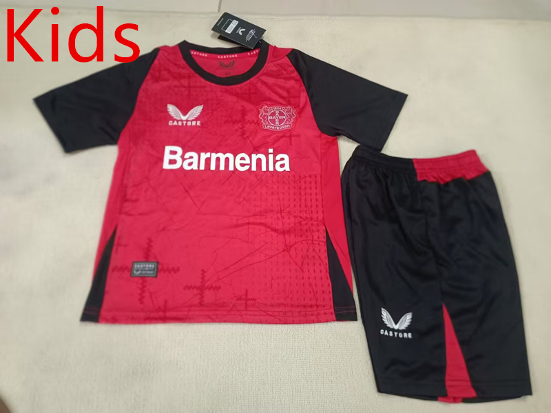 2024-2025 Bayer 04 Leverkusen Home Red Kid/Youth Soccer Uniform-2483 ...