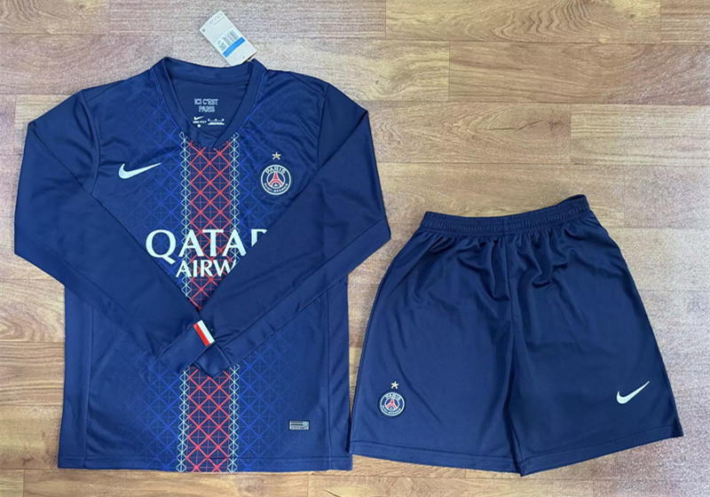 2025-26 Paris SG Home Royal Blue LS Soccer Uniform-709-Paris SG| topjersey
